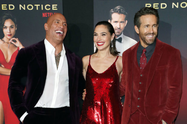 Red Was the Color of the Evening at the Premiere of ‘Red Notice’ - Go ...